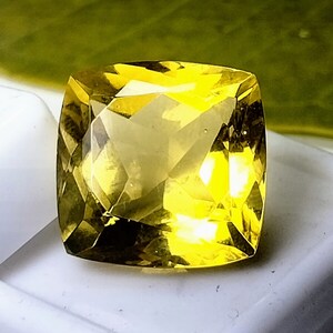 8 Ct AAA + Yellow Topaz Cushion Shape Certified Loose Topaz Gemstone ...