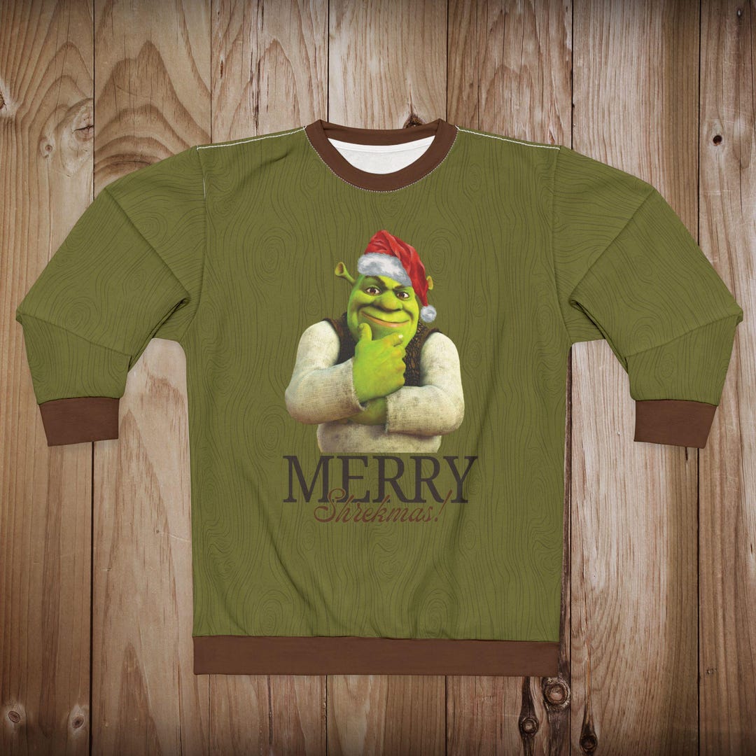 Funny Shrek Merry Shrekmas Unisex Sweatshirt, Ugly Christmas Jumper ...