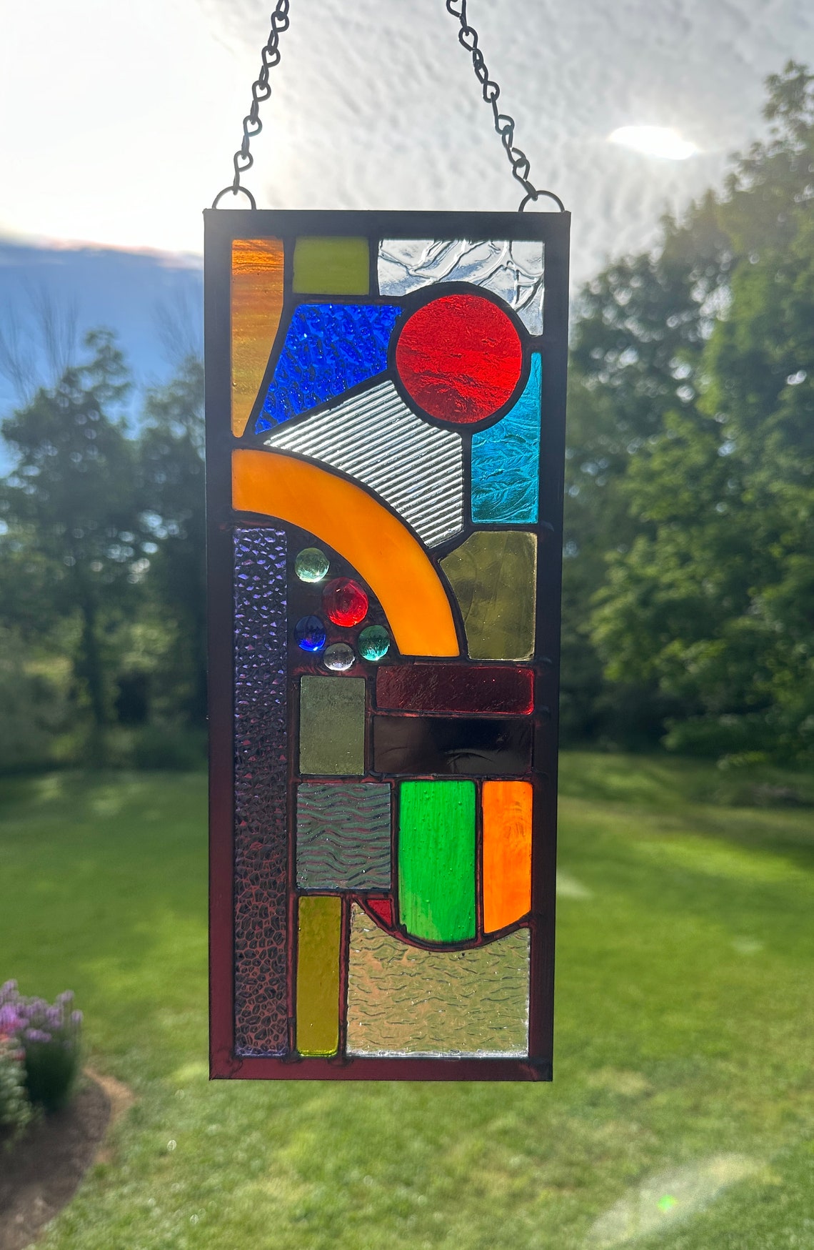 Stained Glass Colorful Abstract Panel - Etsy