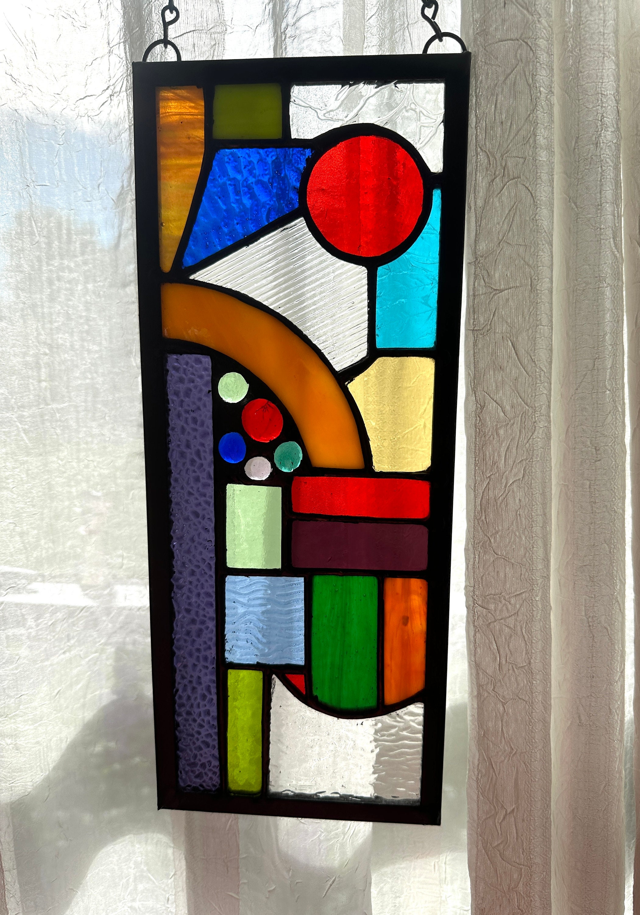 Stained Glass Colorful Abstract Panel - Etsy