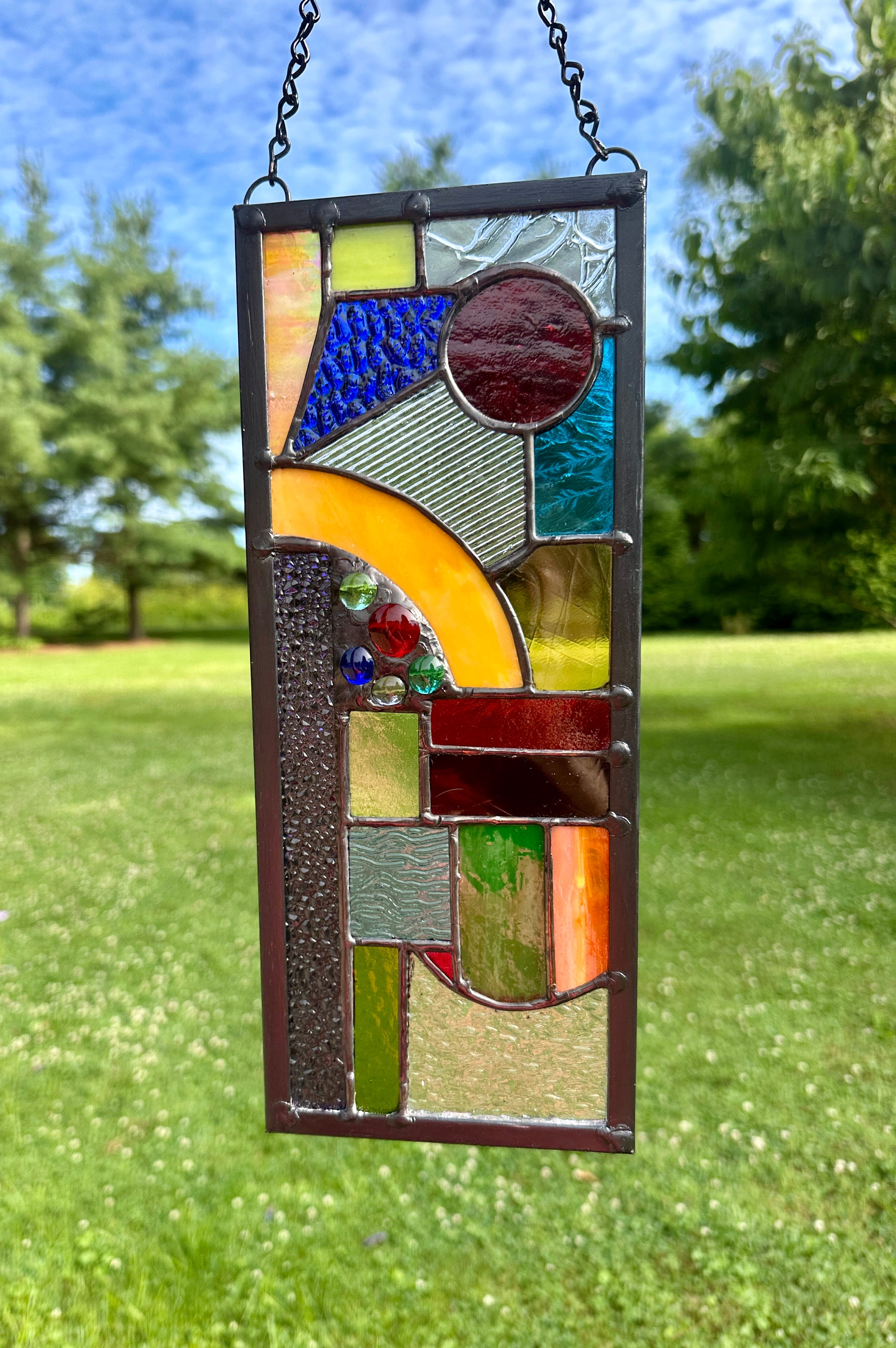 Stained Glass Colorful Abstract Panel - Etsy