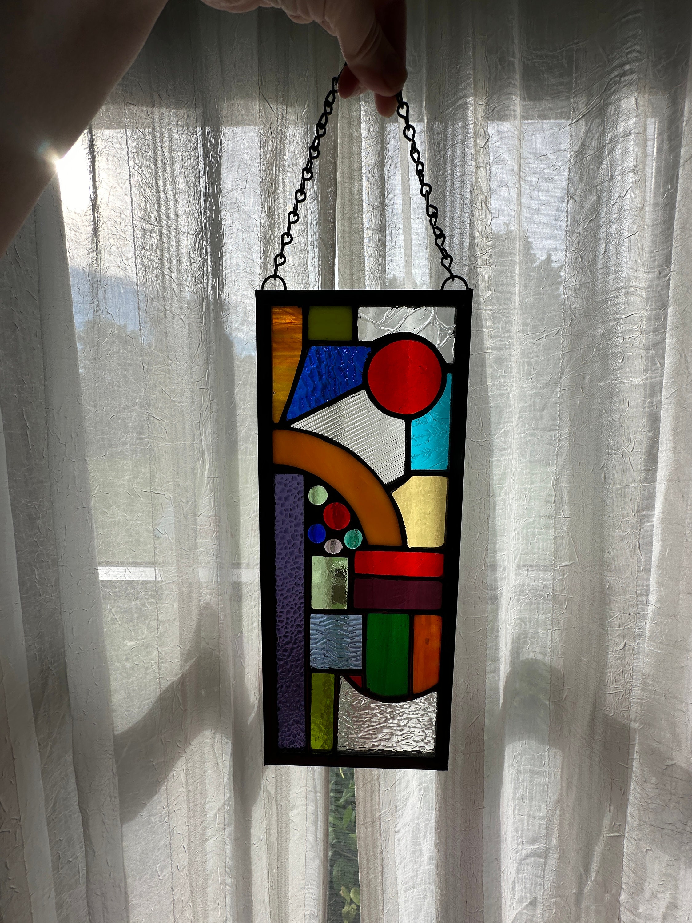Stained Glass Colorful Abstract Panel - Etsy