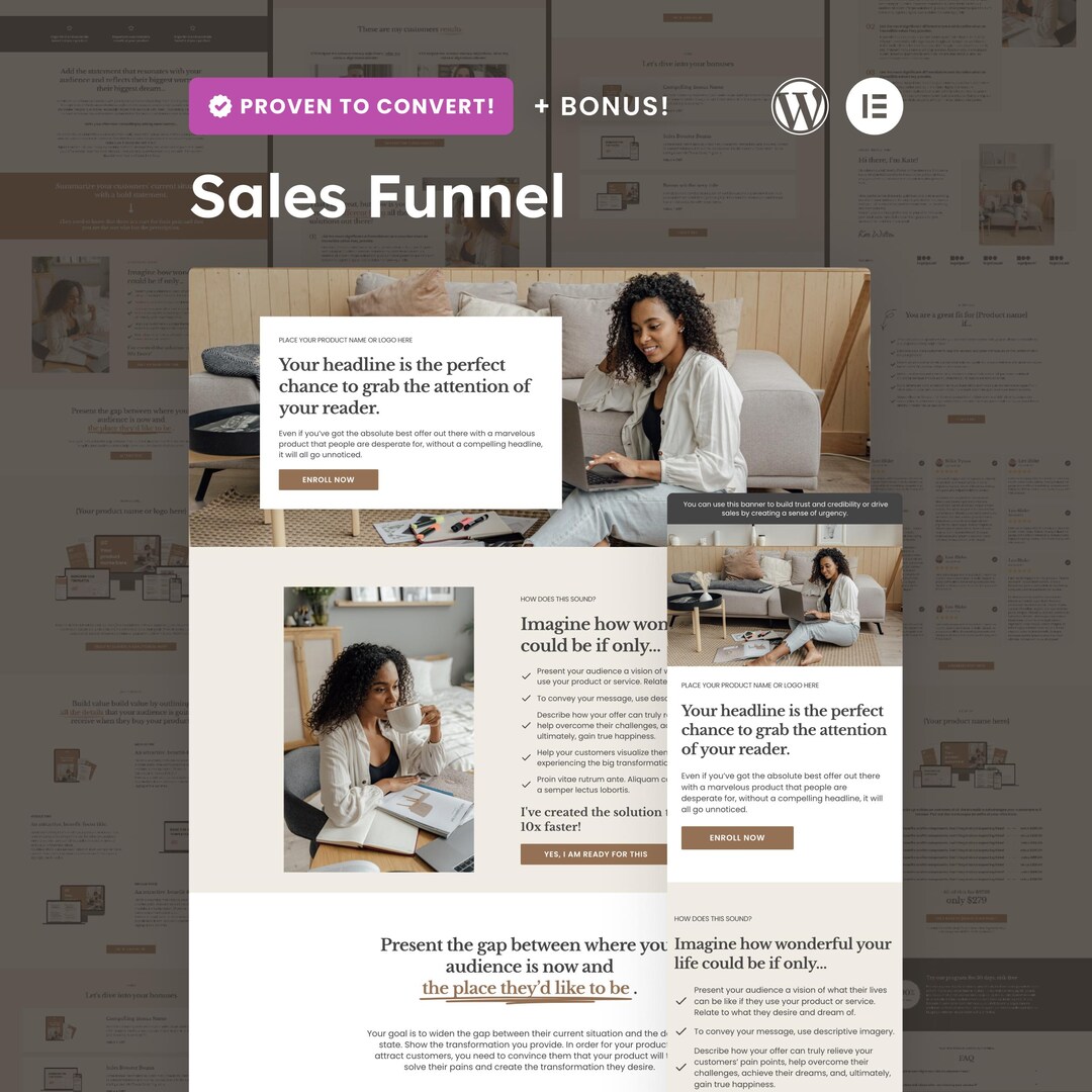 Storytelling Sales Page Funnel Template for Coaches, Course Creators ...