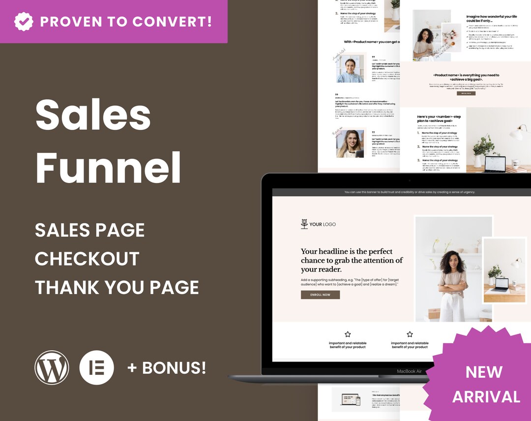 Sales Funnel Template I Wordpress Elementor Template I Coaching, Course ...