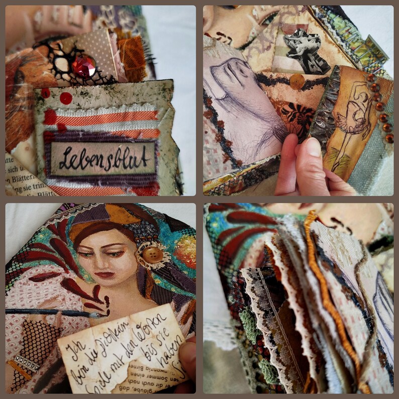 Poetry Junk Journal With Original Artwork in Mixed Media Style, Oil ...