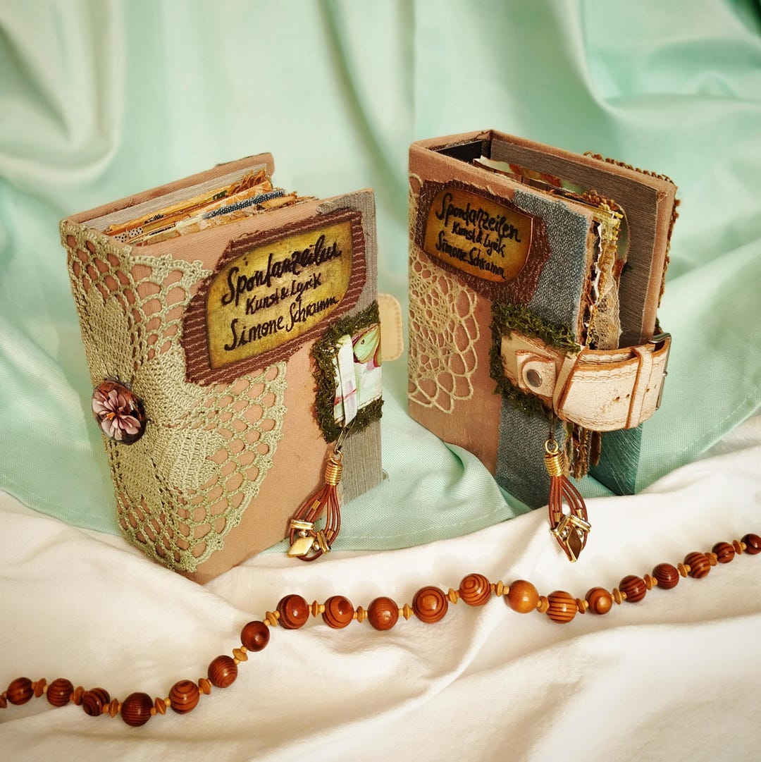 Poetry Junk Journal 2-piece Set - Handmade Book With Original Drawings ...