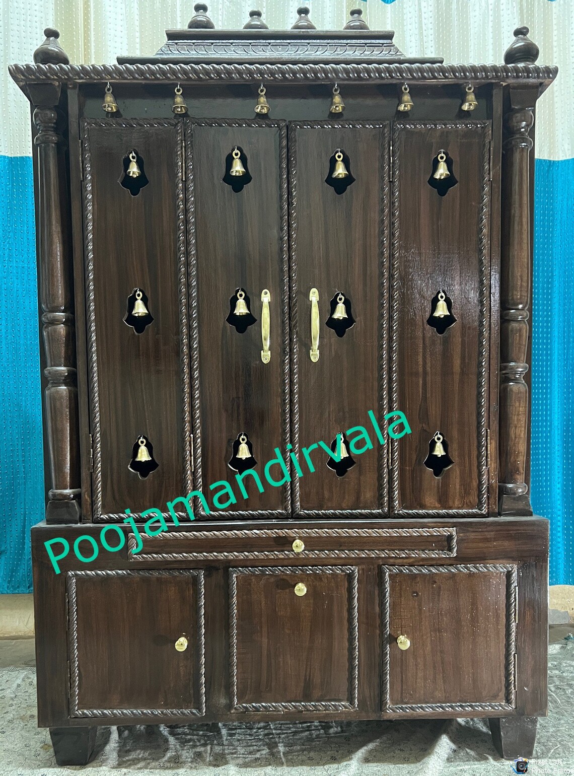 Large Size Pooja Mandir, Madhura Pooja Mandir Design, Indian Hindu God ...