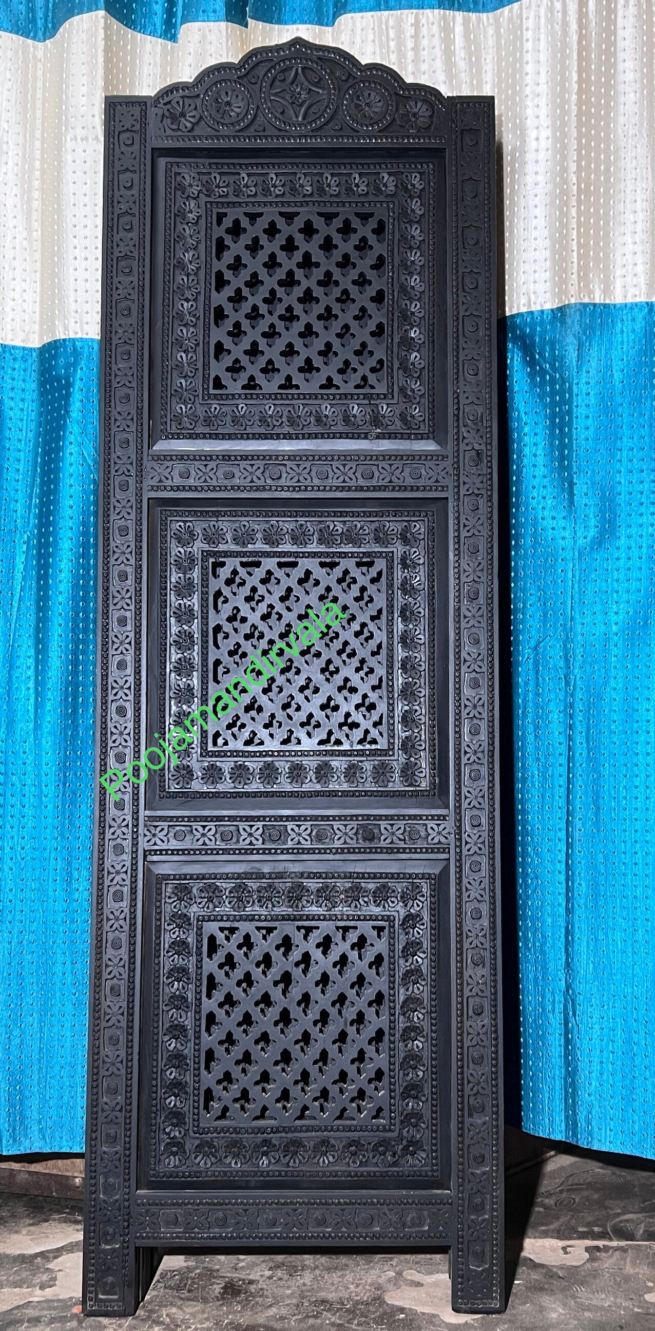 Hand Carved Solid Teak Wood Room Divider, Handmade Room Partition ...