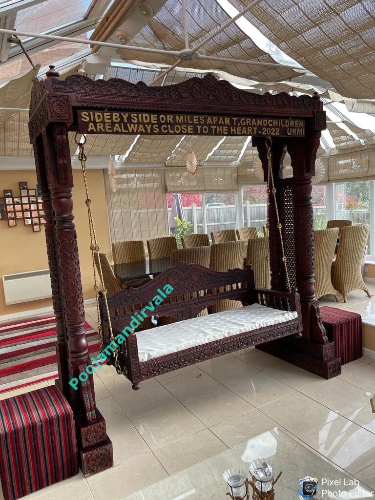 Handmade Indian Mughal Style Swing Jhula Sagwan Wood Swing - Etsy