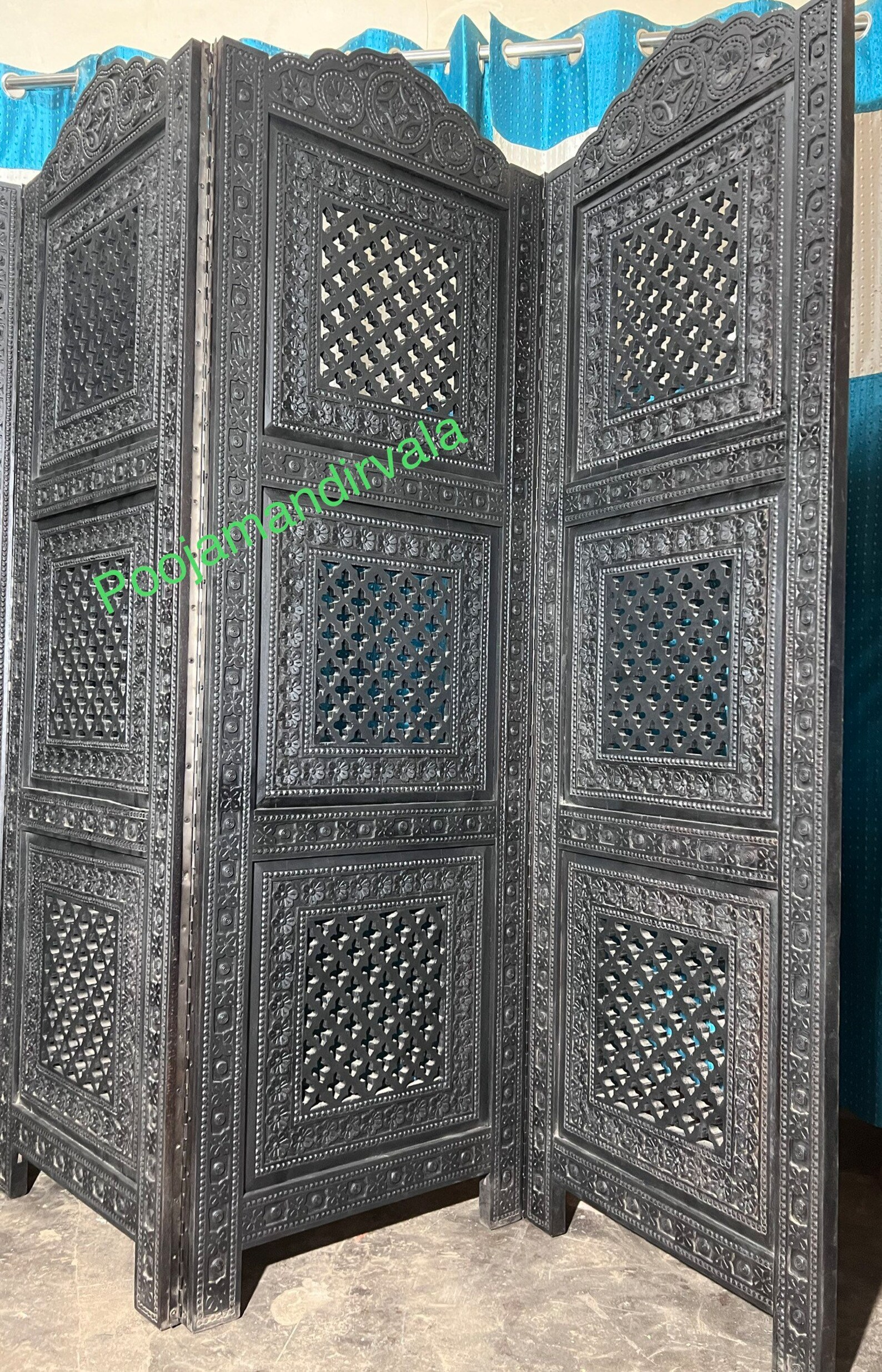 Hand Carved Solid Teak Wood Room Divider, Handmade Room Partition ...