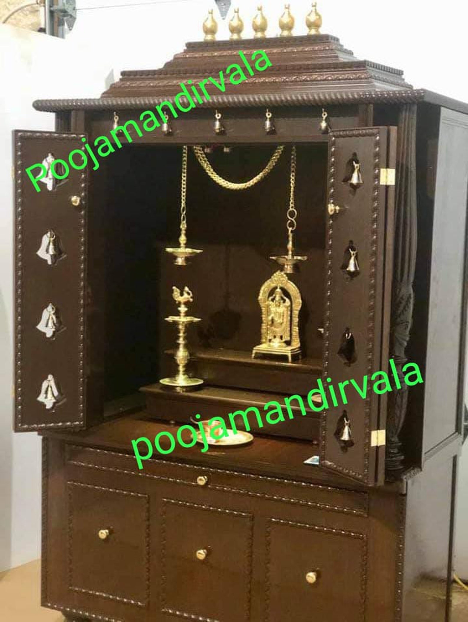 Large Size Pooja Mandir, Madhura Pooja Mandir Design, Indian Hindu God ...