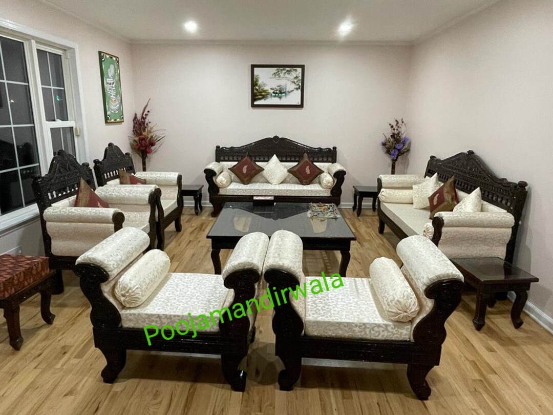 South Indian Sofa Set / Hand Carved Home Furniture/ Daybed/ Cough ...