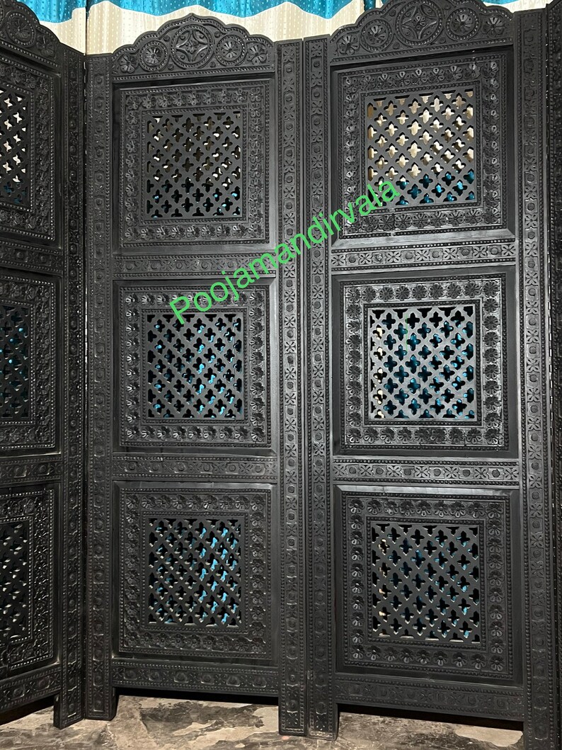 Hand Carved Solid Teak Wood Room Divider, Handmade Room Partition ...