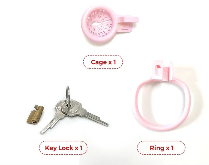 Pink Sissy Vented Clitty Chastity Cage Adult Sex Toy Cock Cage 5 Cock