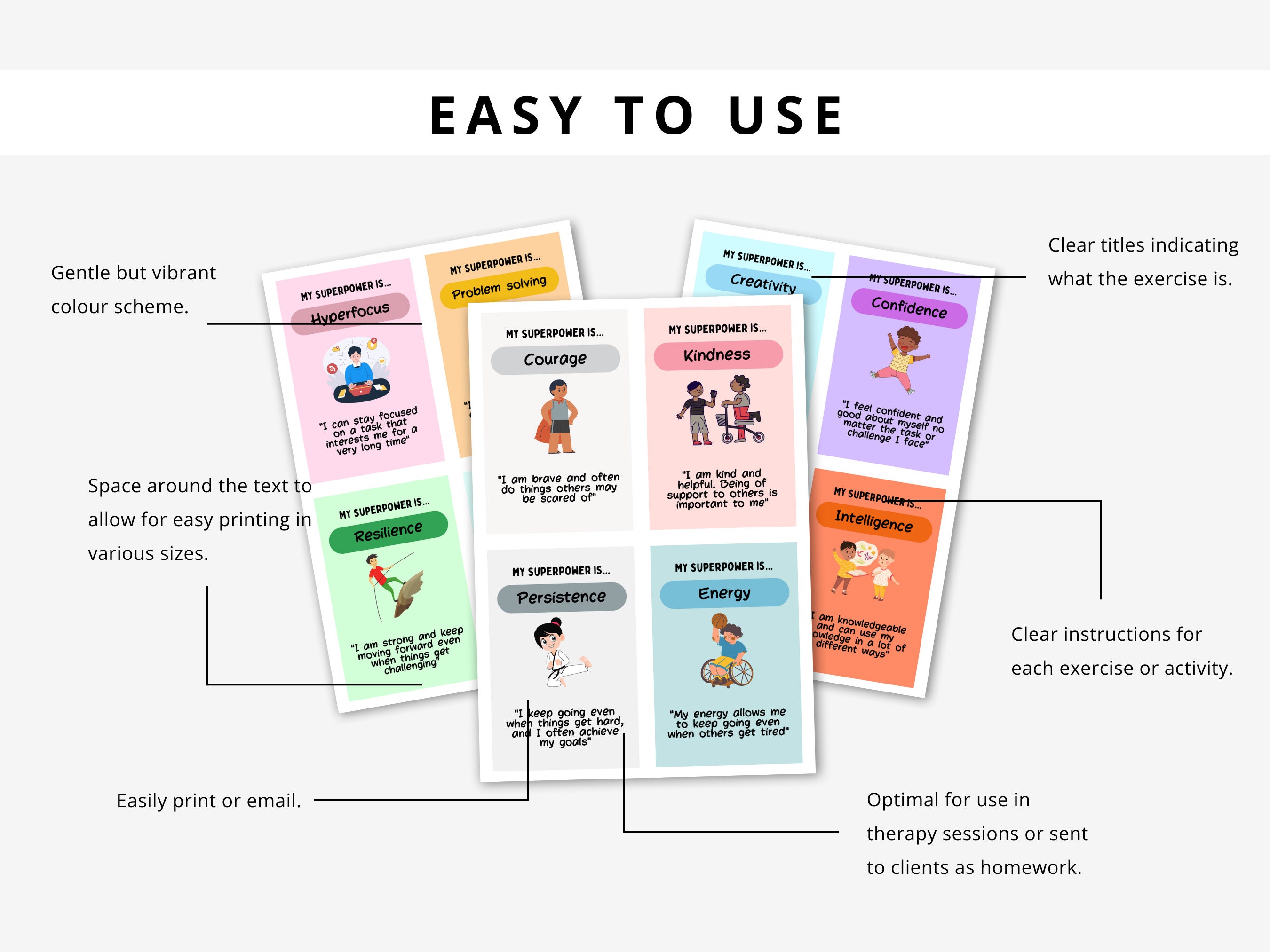 ADHD Superpowers Affirmation Cards Bundle, ADHD for Kids, Executive ...