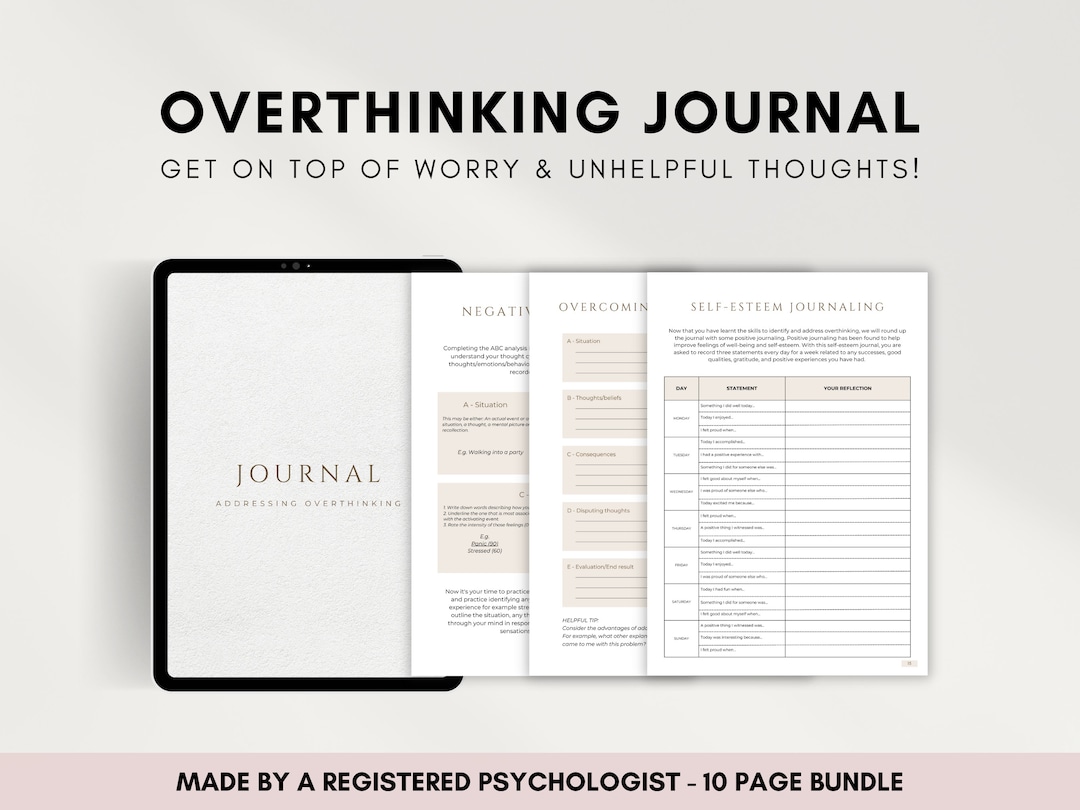 Worry Journal for Overthinking and Stress Management, Coping Skills for ...