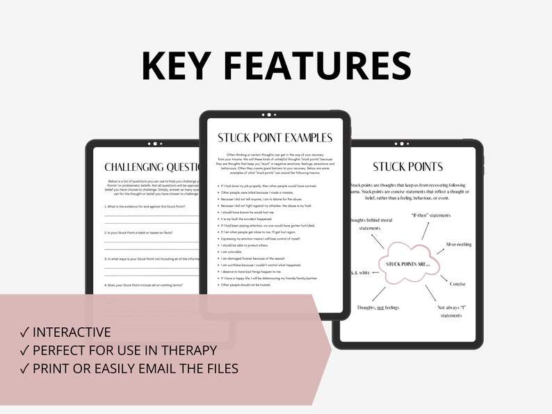 CPT Trauma Worksheets: Stuck Points, Triggers, PTSD (printable ...