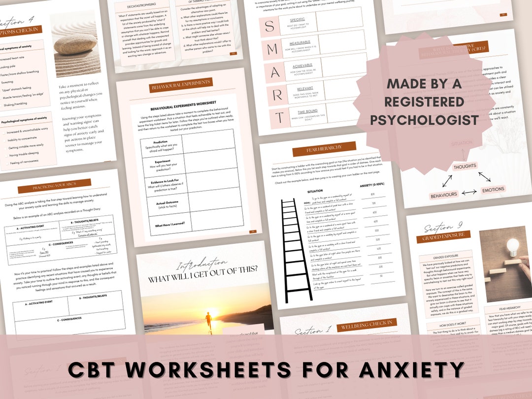 CBT Worksheets Anxiety Bundle Anxiety Worksheet for Teens - Etsy