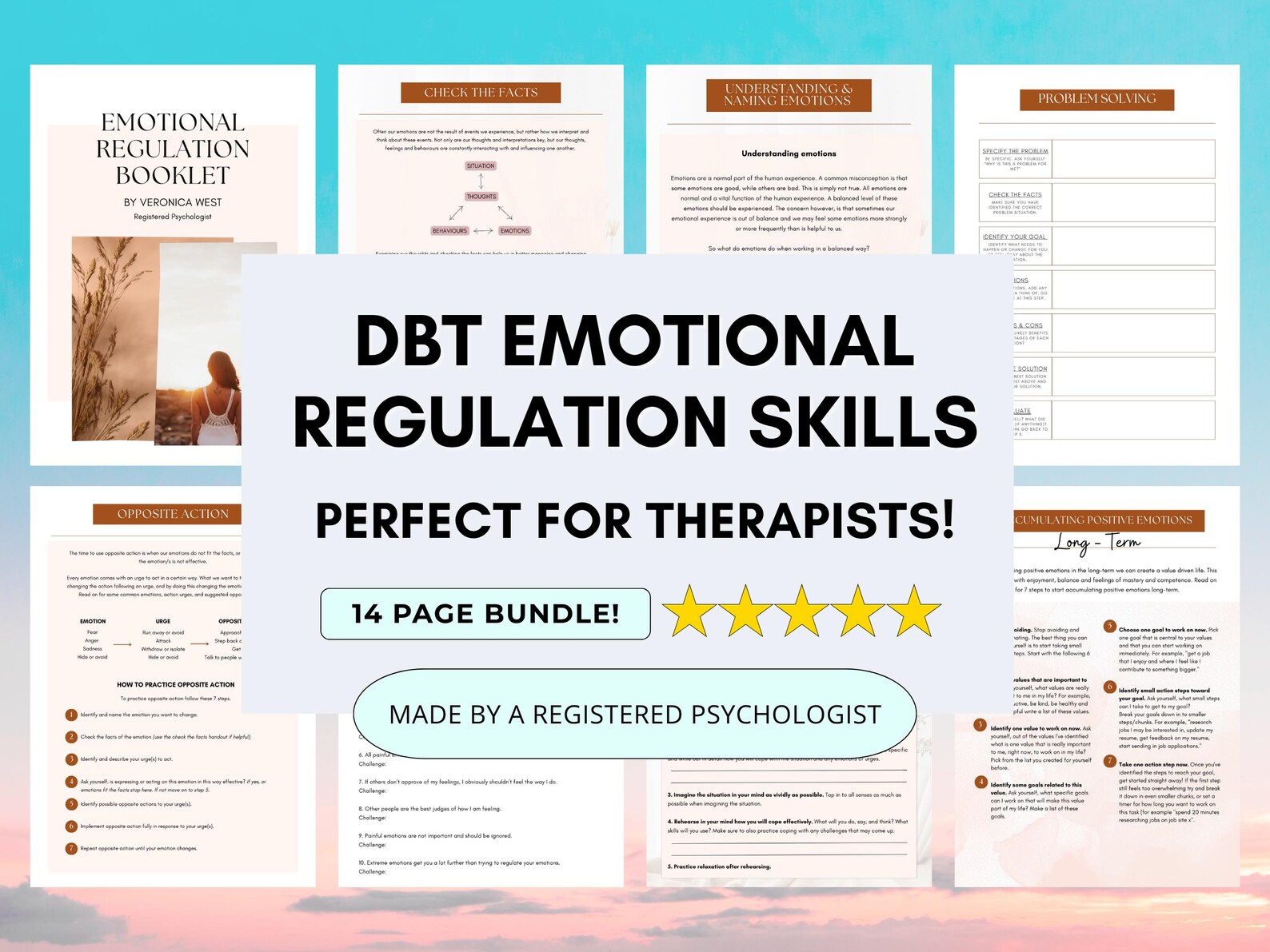 DBT Emotional Regulation Worksheets Bundle: Therapy Tools (PDF Digital ...