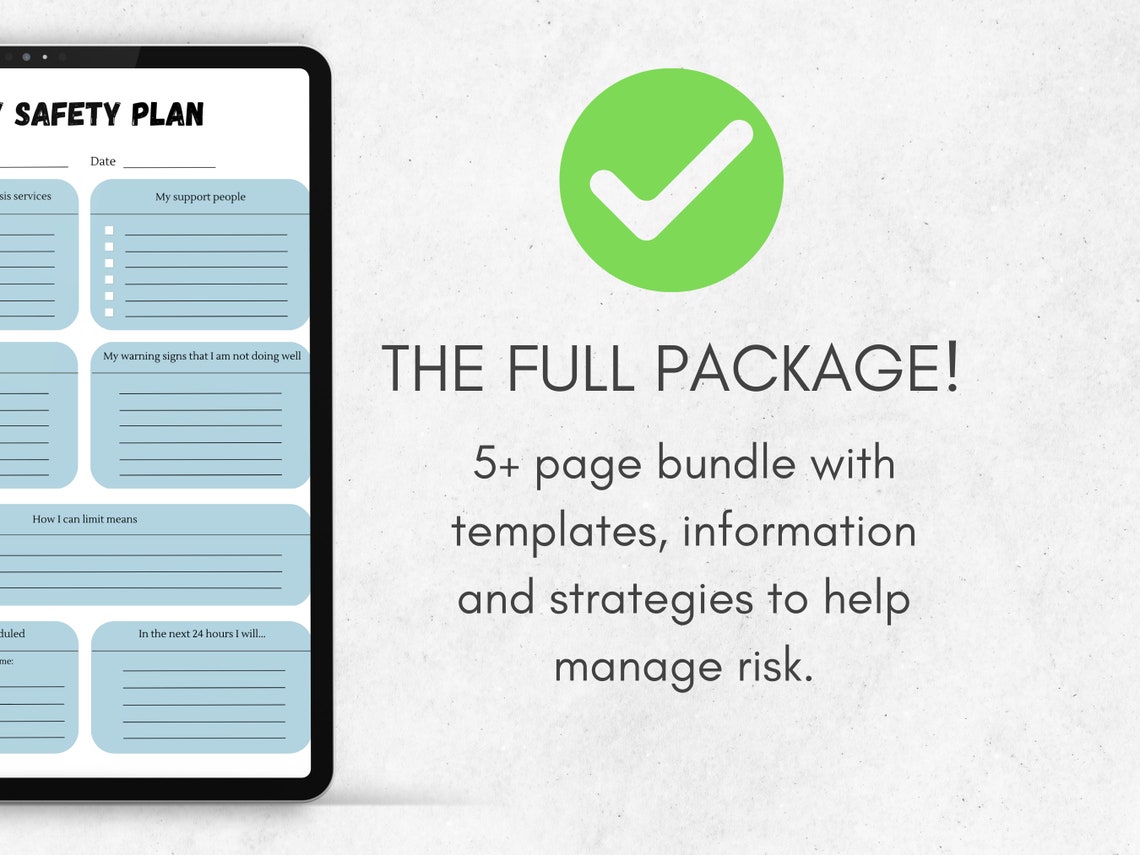 Fillable Safety Plan Worksheets for Psychologist & Counsellor Editable ...