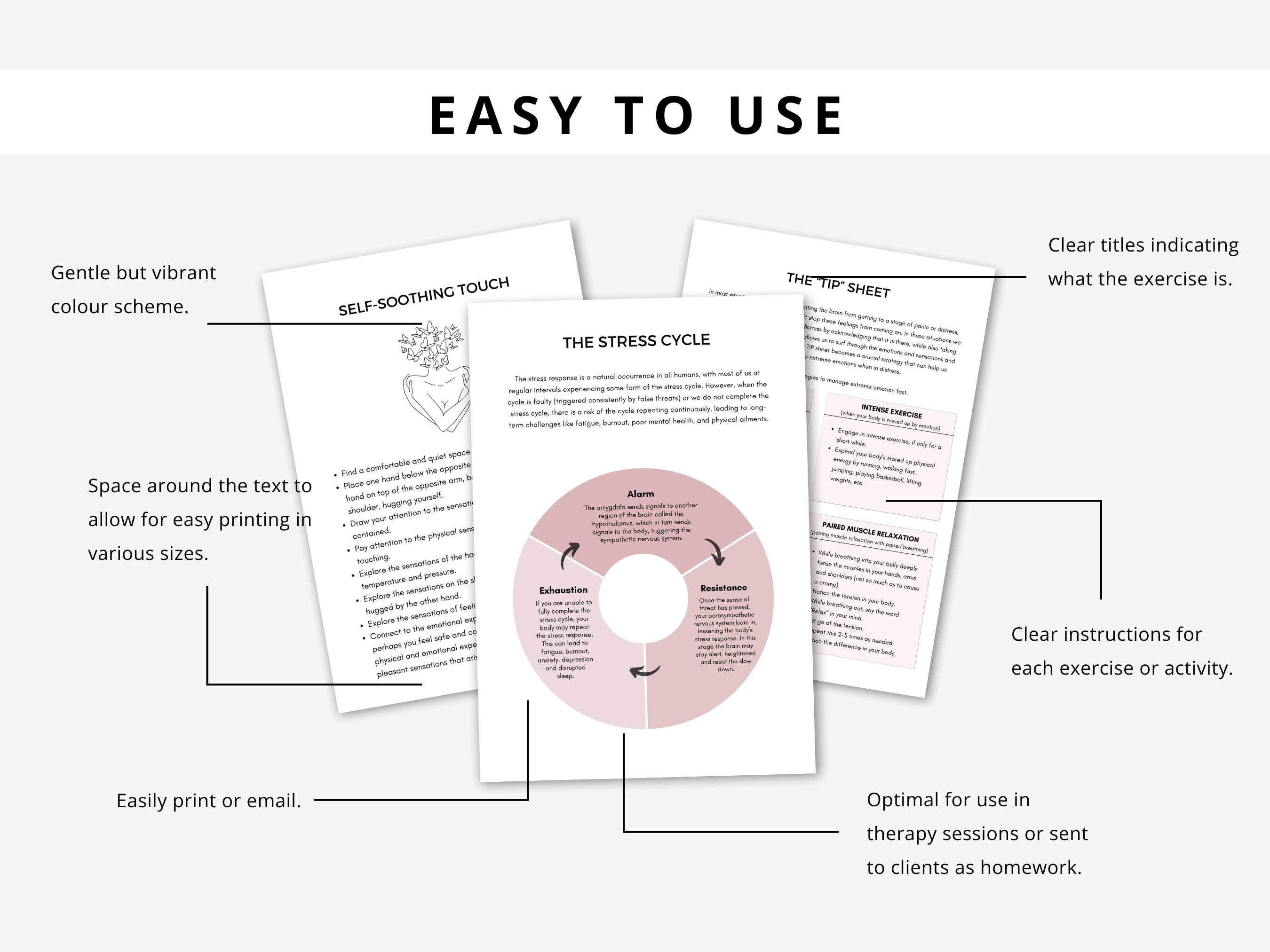Stress Response Therapy Worksheets Bundle, Fight Flight Freeze Fawn ...