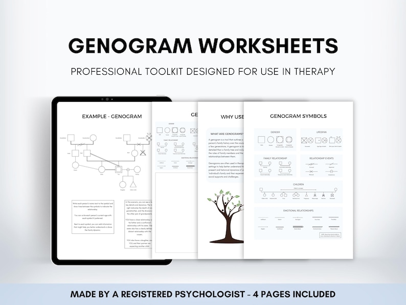 Family Genogram Template Toolkit: Therapy Worksheets (digital Download ...
