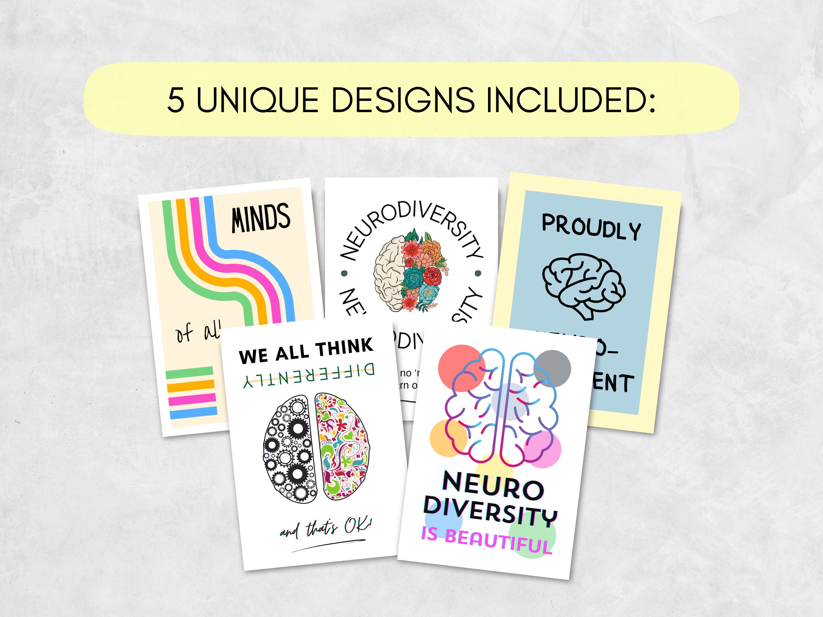 Neurodivergent Poster Bundle for ADHD Awareness, Neurodiversity Print ...