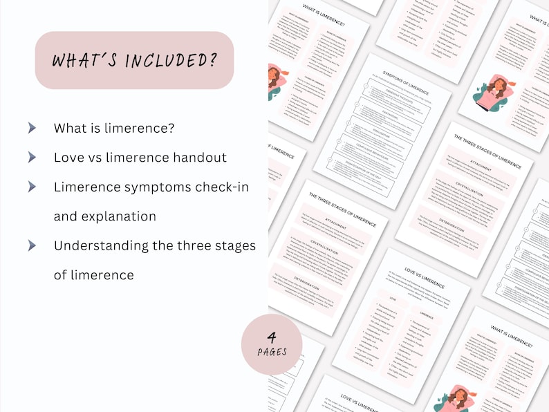 Limerence Therapy Education Handout for Therapist or Counsellor (PDF ...