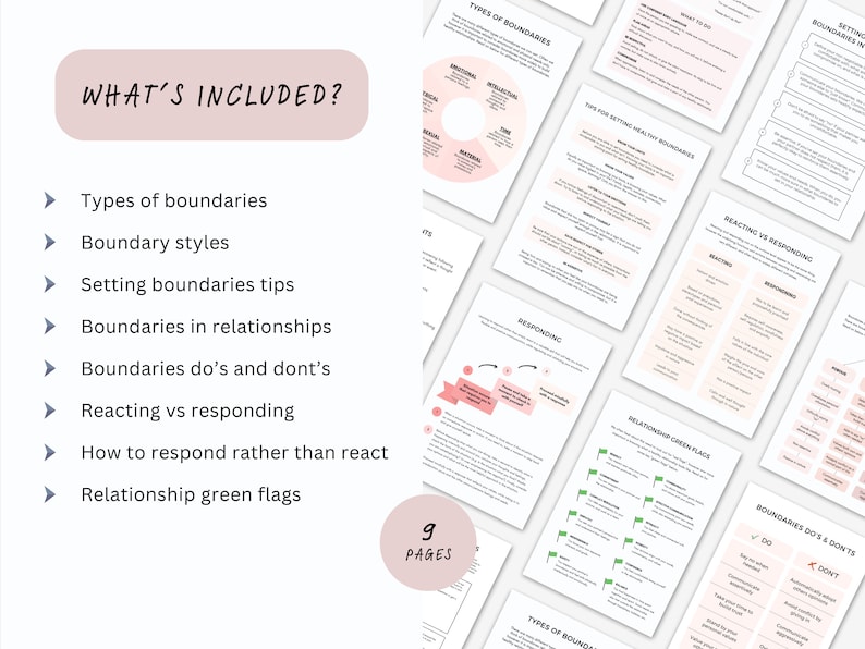 Boundary Setting Therapy Handout for Setting Healthy Boundaries and ...