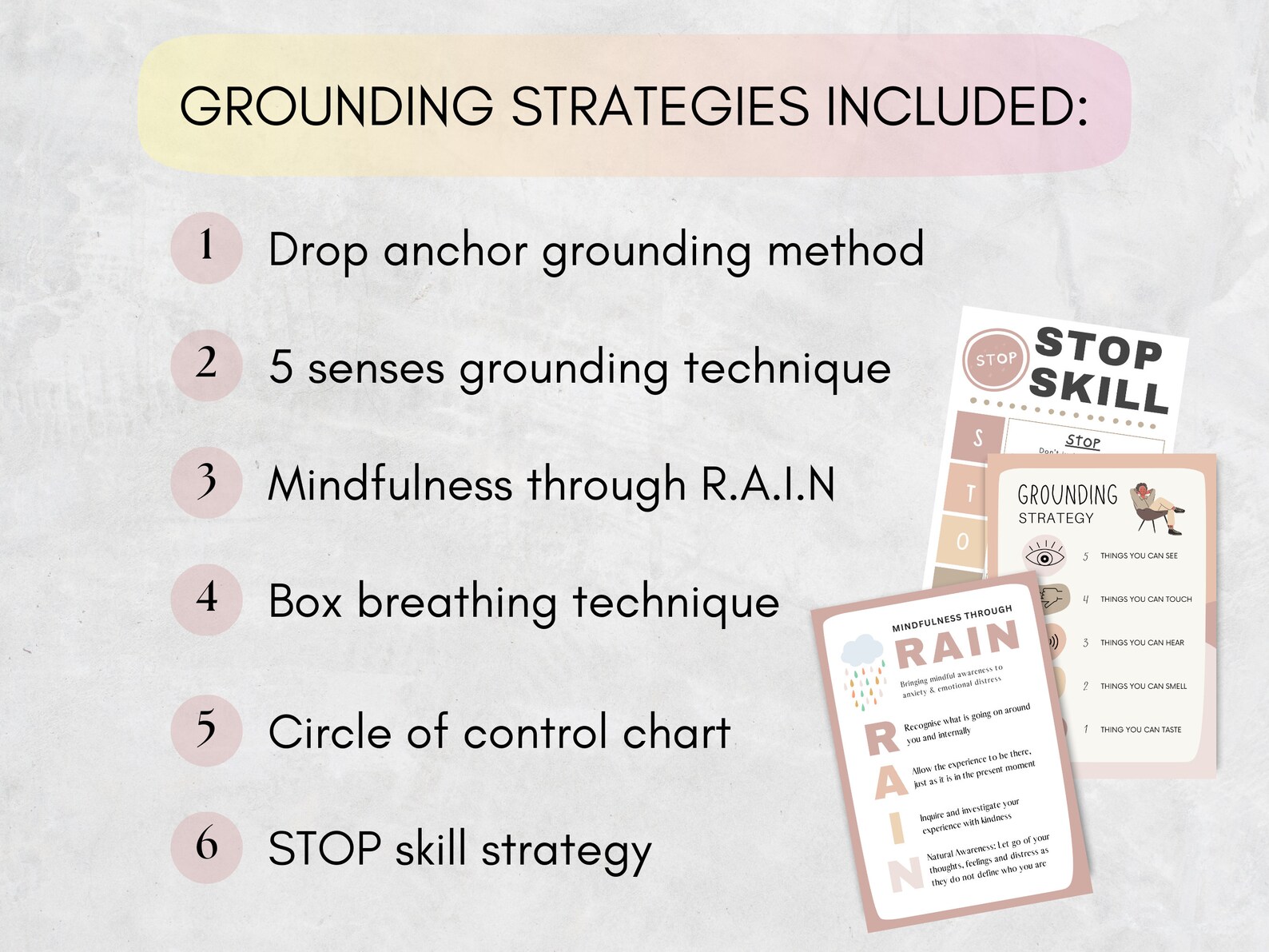 Grounding Poster Bundle Grounding Exercise Printable Grounding ...