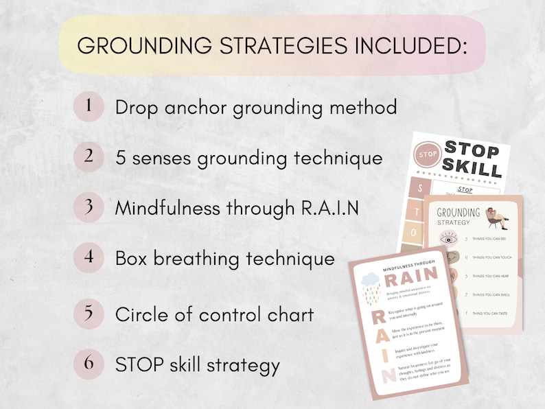 Grounding Poster Bundle Grounding Exercise Printable Grounding ...