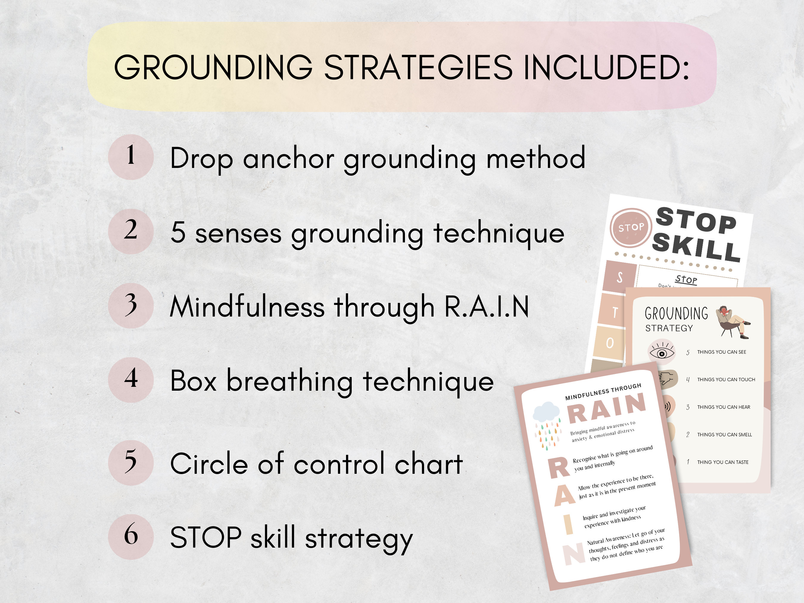 Grounding Poster Bundle Grounding Exercise Printable Grounding ...
