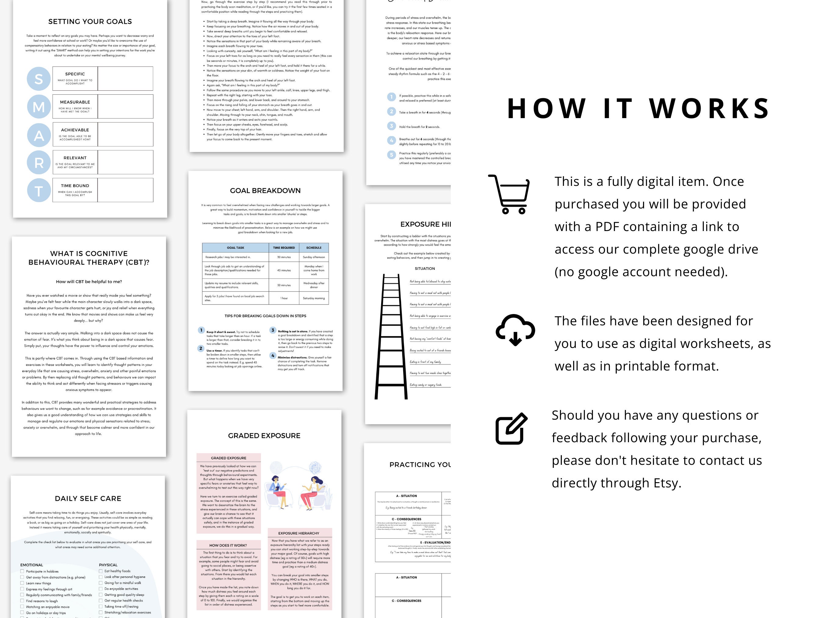 CBT Mega Bundle Lifetime Shop Access for Therapist or Counselor, CBT Worksheets for Kids and ...