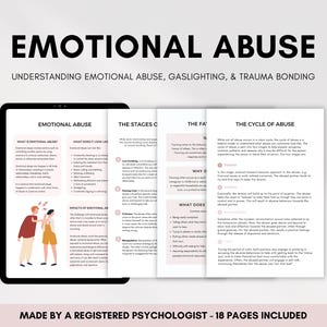 Emotional Abuse Psychoeducation Therapy Worksheets for Understanding ...