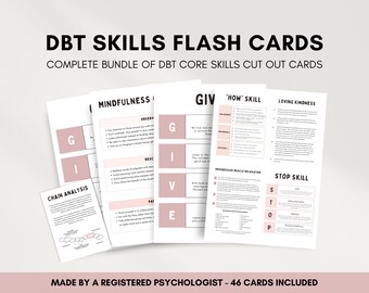 Dbt Cheat Sheet, DBT Coping Skills Card, DBT Mental Health Therapy Tool ...