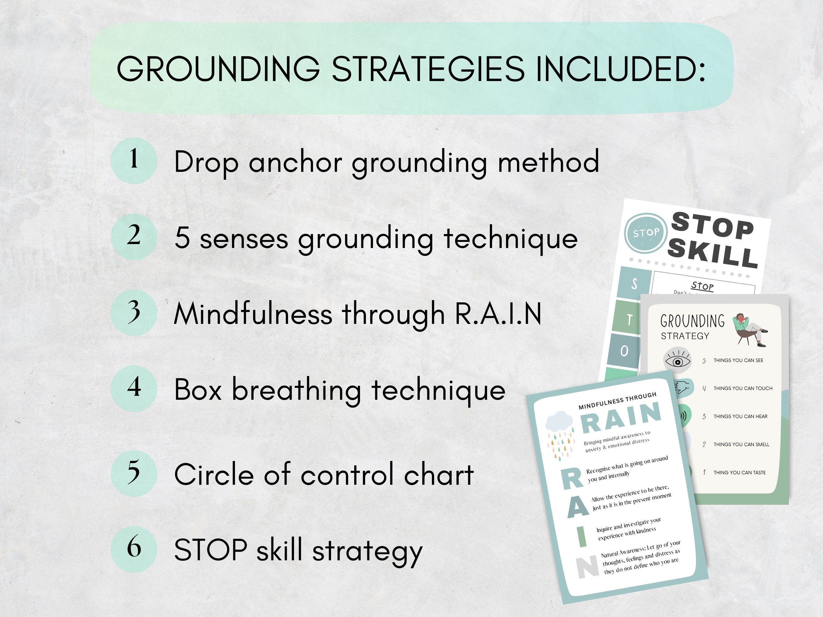 Grounding Poster Bundle for Counselor Grounding Exercise Prints for ...