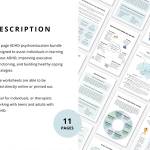ADHD Education Worksheets Bundle, Executive Function Template, ADHD ...