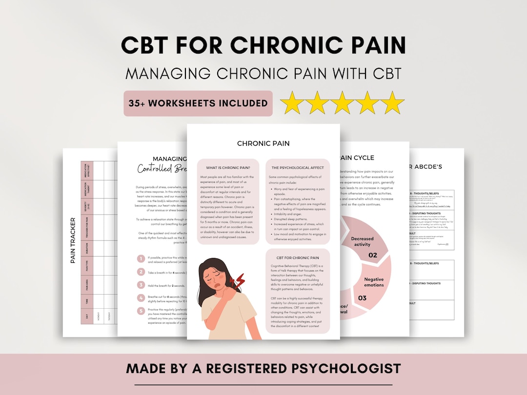 CBT Worksheets: Chronic Pain Management, Therapist Resource (digital ...