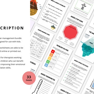 Anger Management Worksheets for Kids: Emotional Regulation (printable ...