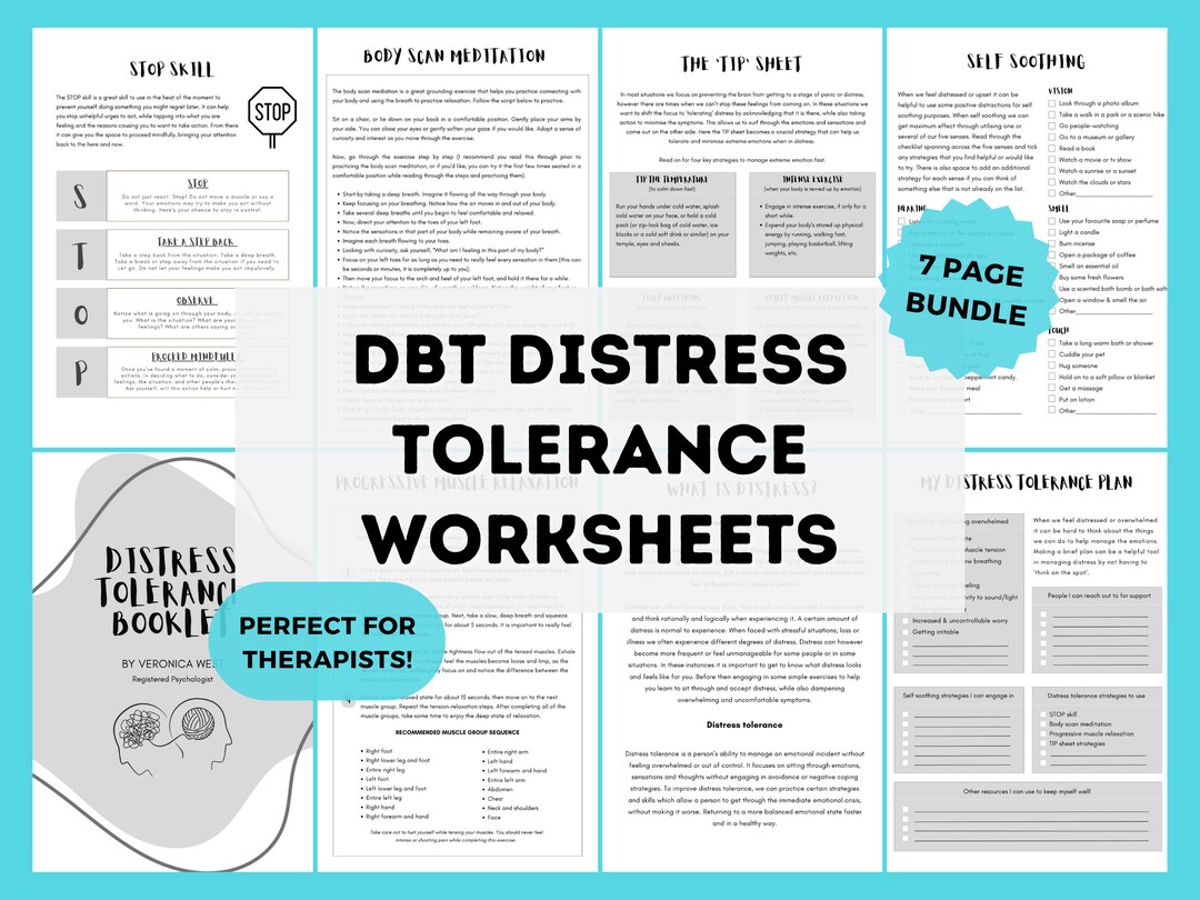 DBT Worksheets Bundle DBT Skills Workbook DBT for Teens Dbt coping ...