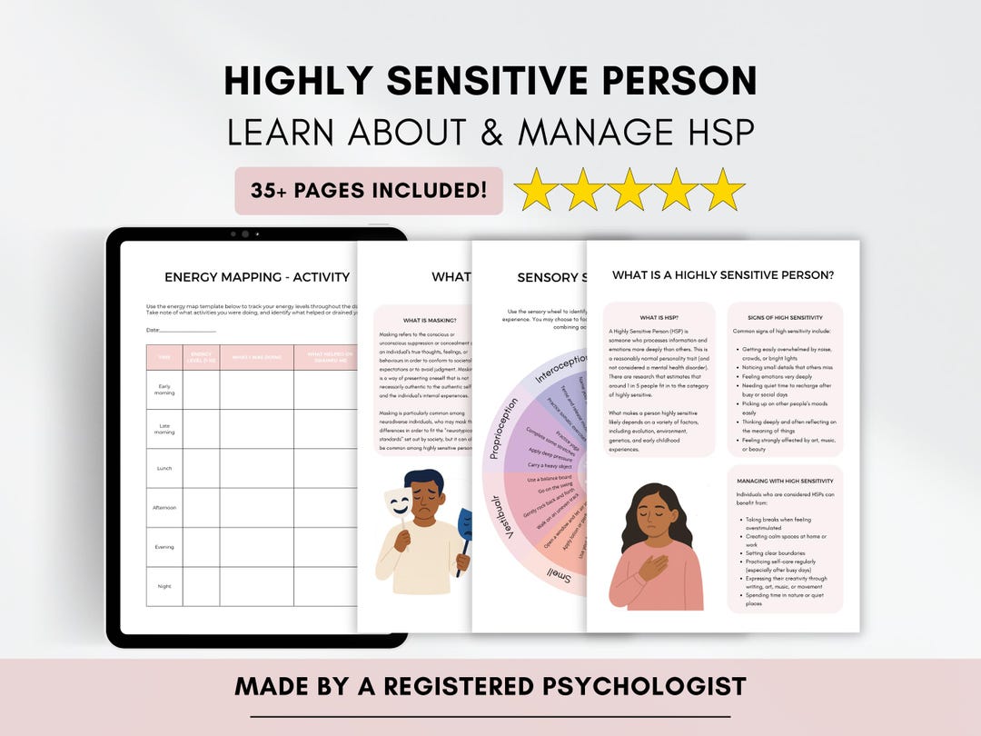 Highly Sensitive Person Therapy Worksheets With Sensory Overload ...