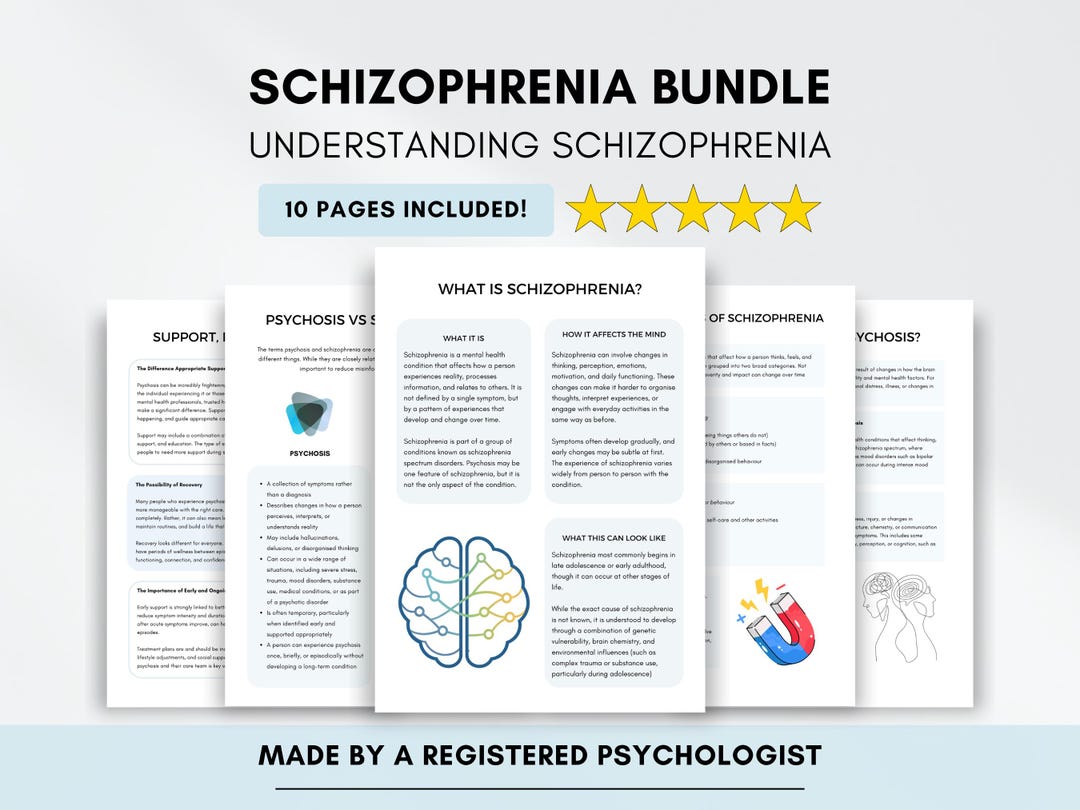 Schizophrenia Therapy Education Handouts for Psychosis Awareness ...