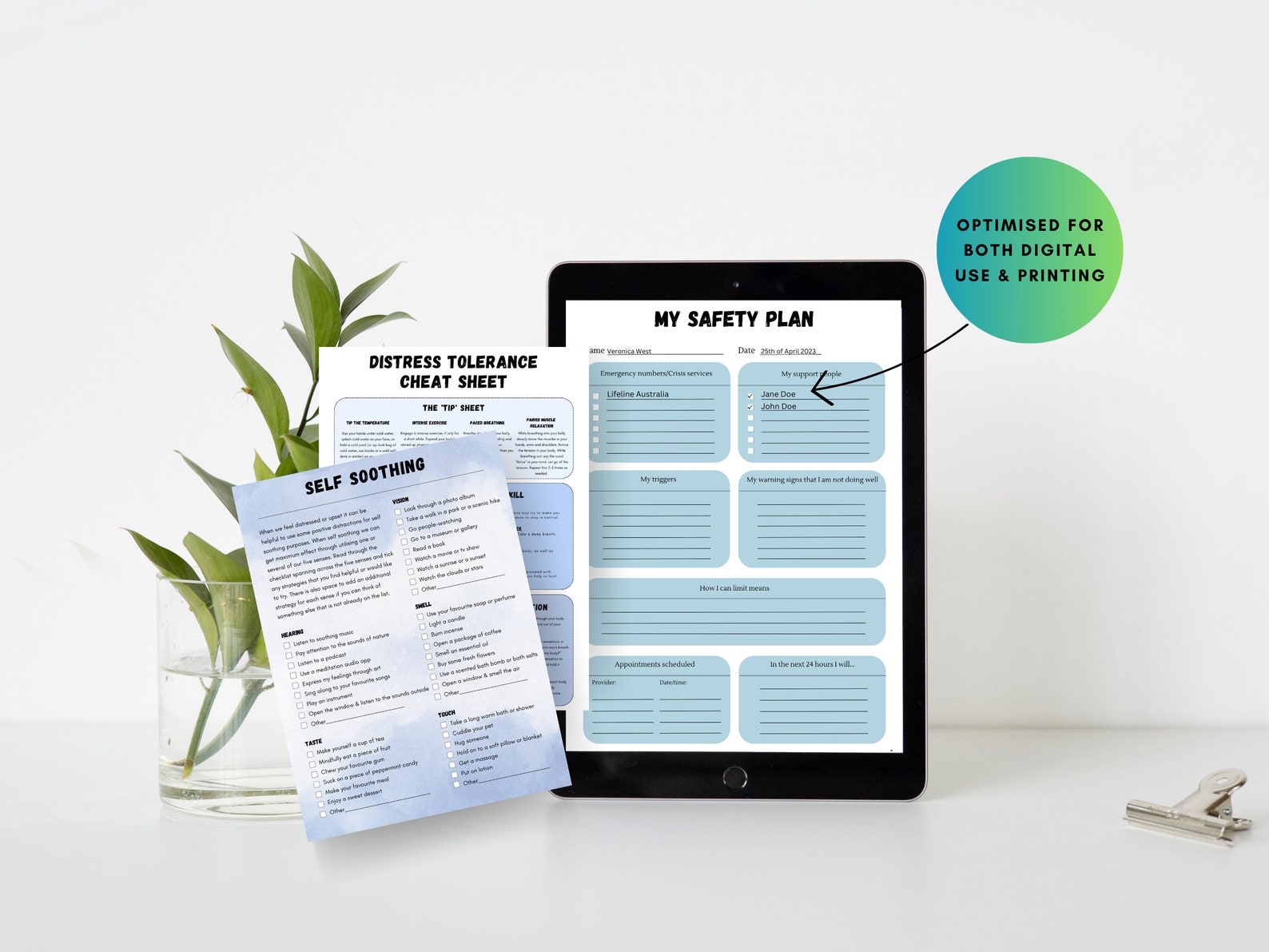 Fillable Safety Plan Worksheets for Psychologist & Counsellor ...