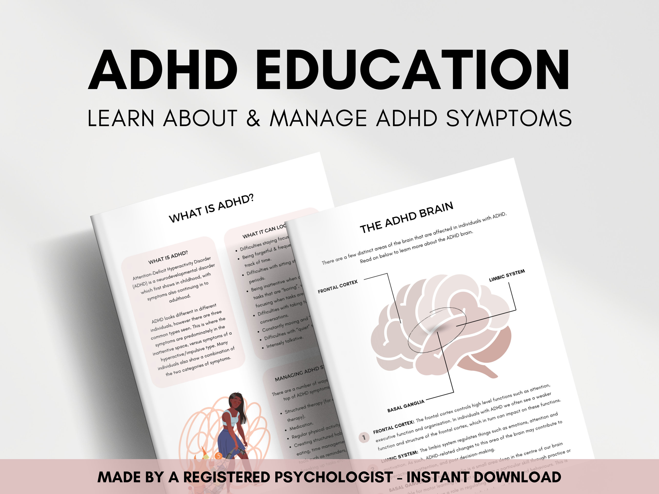 ADHD Education Worksheets for Adults & Teens, ADHD Late Diagnosis ...
