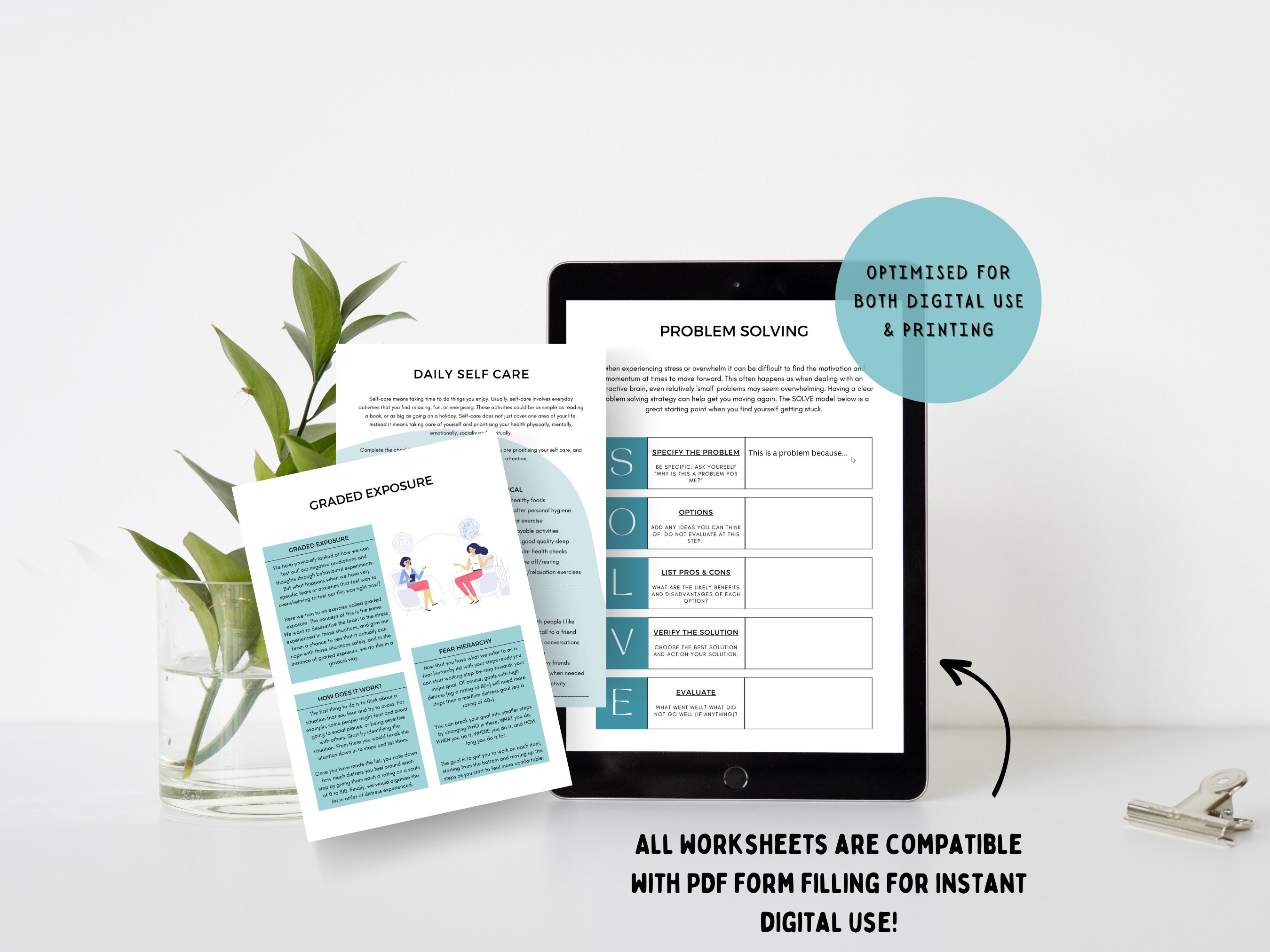 Complete CBT Worksheets Anxiety Mega Bundle 55 Page CBT Therapy ...