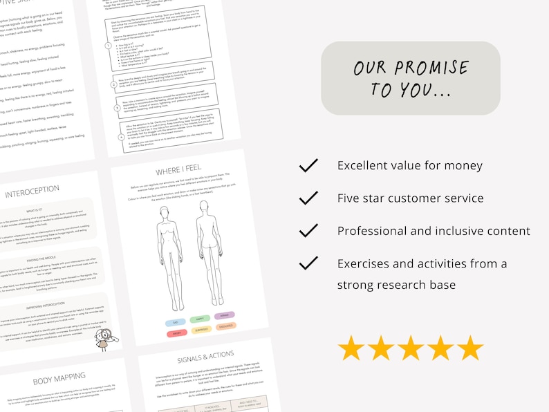 Body Mapping Therapy Worksheets to Better Manage Emotional Cues and ...