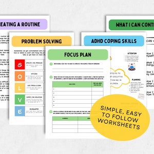Kids ADHD Toolbox Bundle | ADHD for Kids Planner Worksheets | Children ...