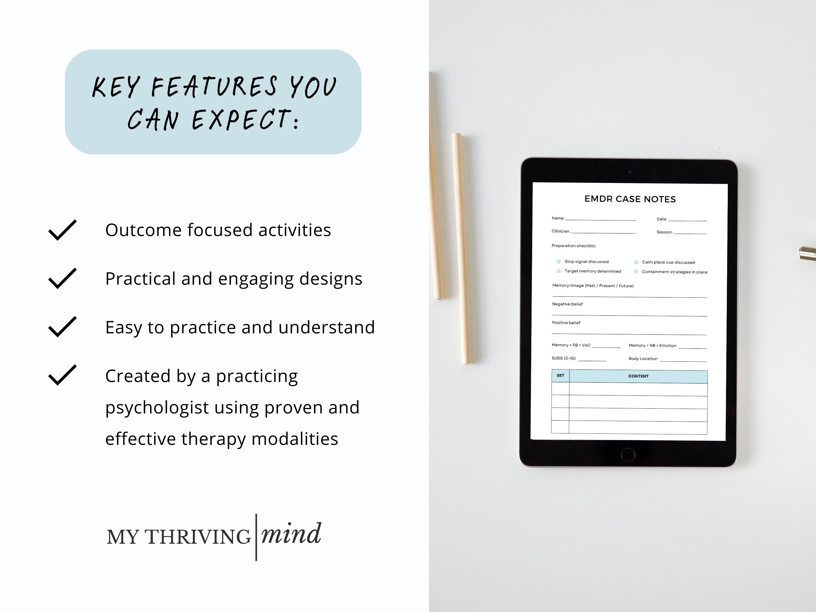 EMDR Therapy Worksheets and Case Notes Template Bundle for Therapist or ...