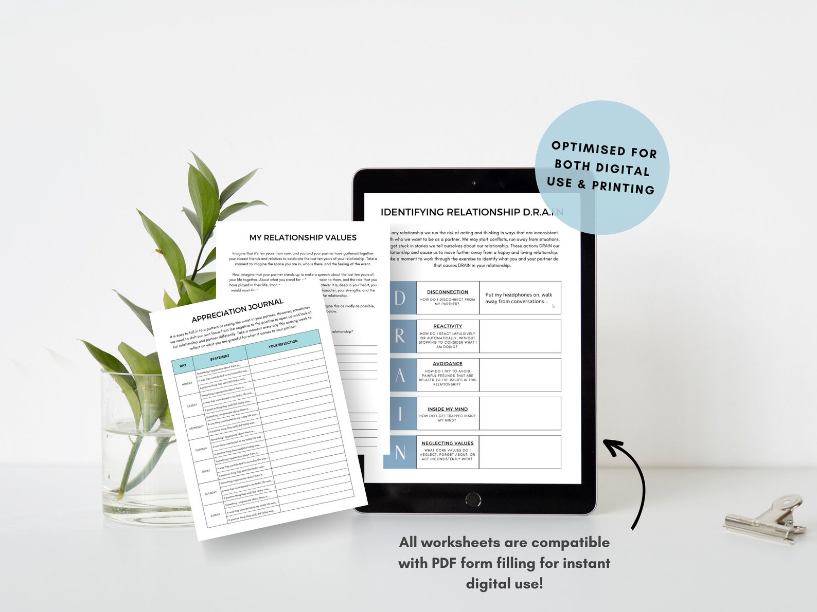 ACT Therapy Worksheets for Couples, Building Healthy Relationships ...