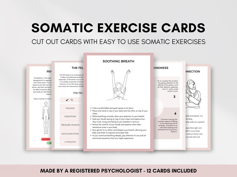 Somatic Exercise Coping Cards for Emotional Regulation & Managing ...